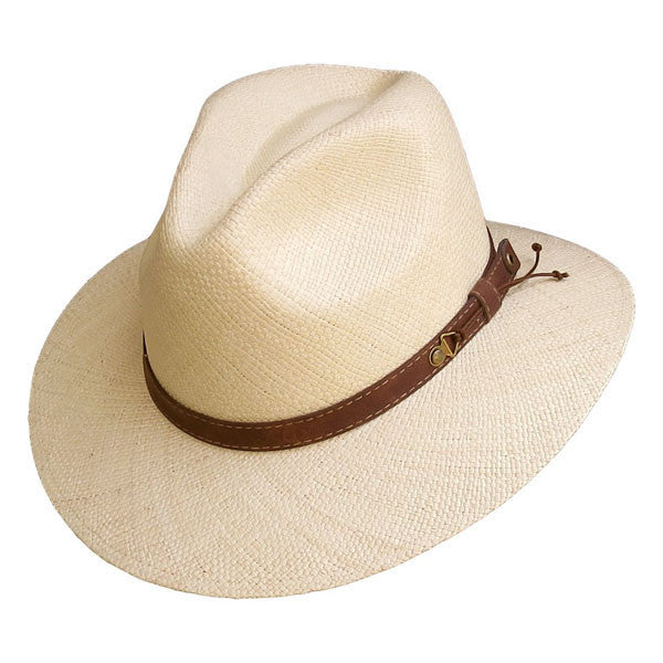 Austral Hats | Beige Wide Brim Panama Hat with Brown Band | Hats Unlimited