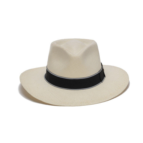 Austral Hats | White Panama Hat with Flat Bow and Grey Band | Hats ...