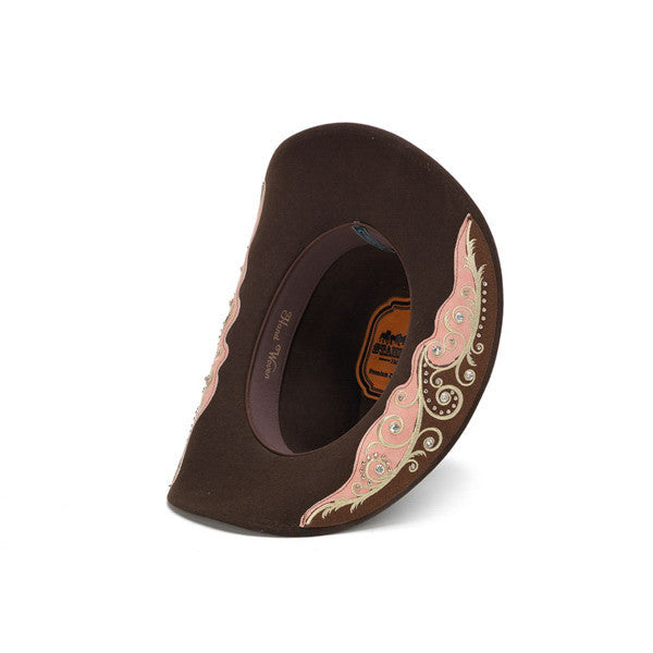 Stampede Collection | Filigree Brown Rhinestone Felt Cowboy Hat | Hats ...