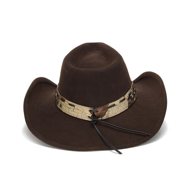 Stampede Hats | Brown Cowboy Concho Western Felt Hat | Hats Unlimited