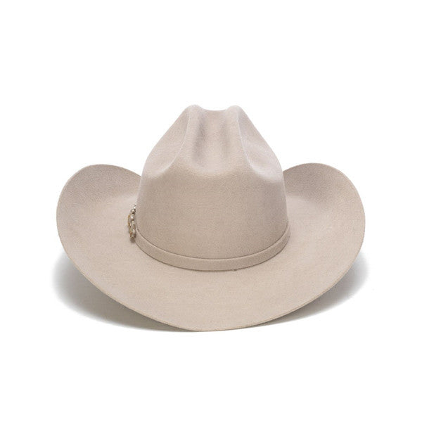 Stampede Hats | 100X Wool Felt Beige Cowboy Hat with Silver Tone Buckle ...