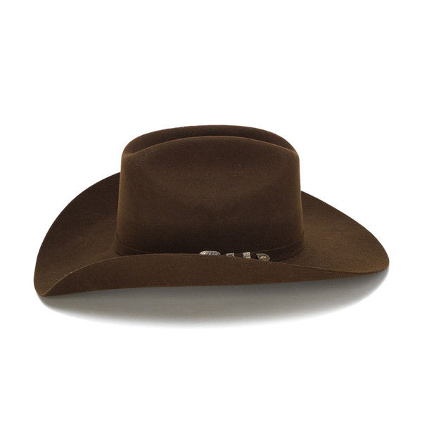 Stampede Hats | 100X Wool Felt Brown Cowboy Hat with Silver Tone Buckle ...