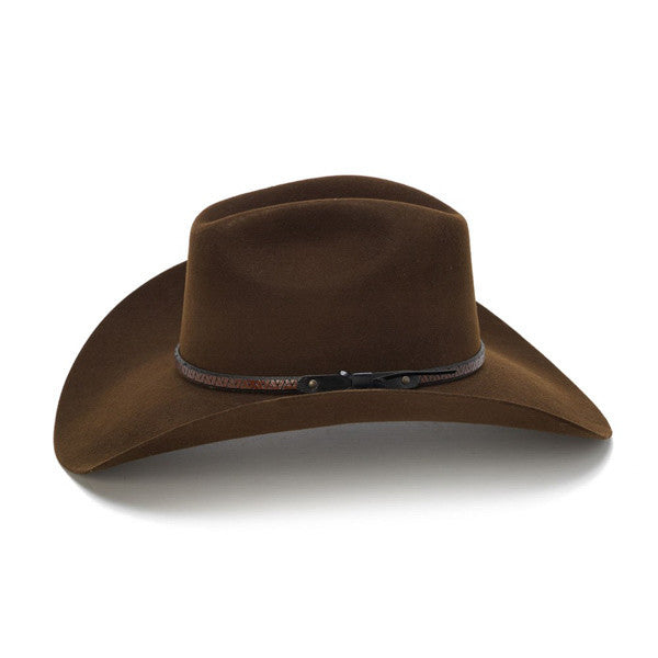Stampede Hats | 100X Wool Felt Brown Cowboy Hat with Zig Zag Leather ...