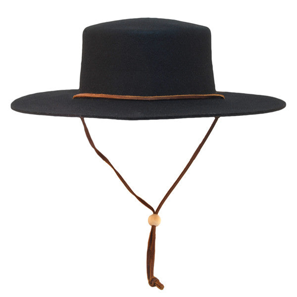 Jeanne Simmons | Wool Felt Bolero Hat w/ Chin Chord | Hats Unlimited