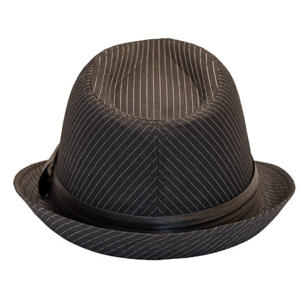 Kenny K | Black on Black Pinstripe Fedora Hat | Hats Unlimited