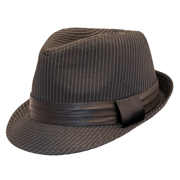 Kenny K | Black on Black Pinstripe Fedora Hat | Hats Unlimited
