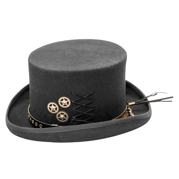 Kenny K | "The Conductor" Steam Punk Wool Felt Top Hat with Cogs | Hats ...