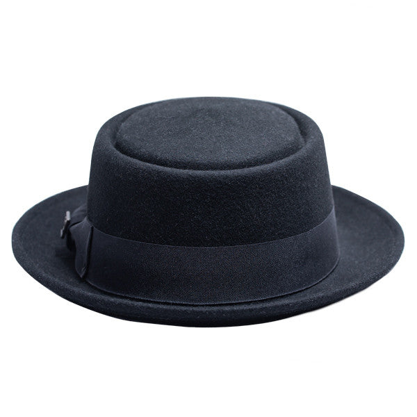 Kenny K | Heisenberg Black Wool Felt Pork Pie Hat | Hats Unlimited