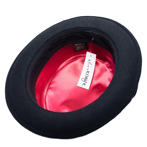 Kenny K | Heisenberg Black Wool Felt Pork Pie Hat | Hats Unlimited