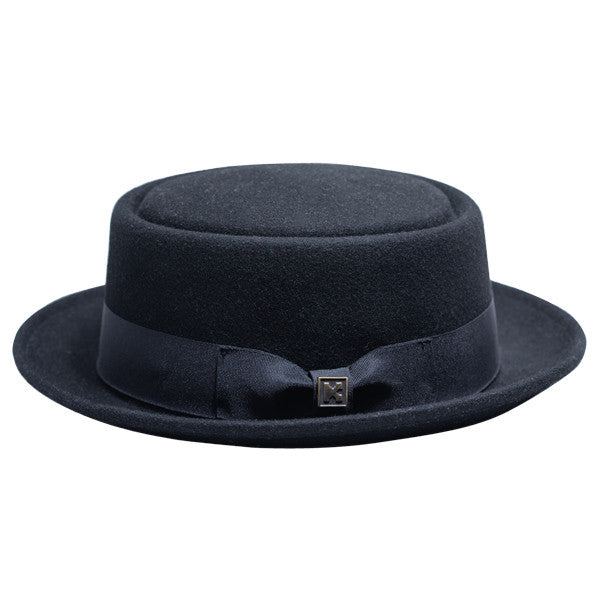 Kenny K | Heisenberg Black Wool Felt Pork Pie Hat | Hats Unlimited