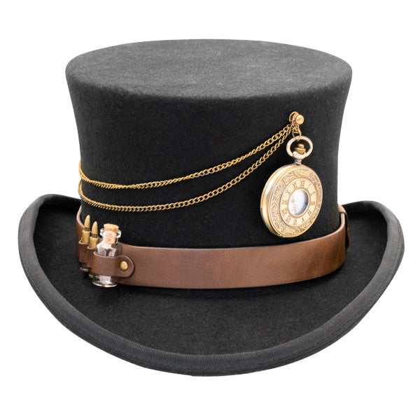 Kenny K | The Time Traveler Steam Punk Wool Felt Top Hat | Hats Unlimited