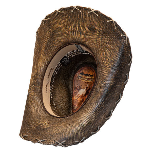 Stampede Hats | Black Stained Cowboy Hat with Chain Hat Band | Hats Unlimited