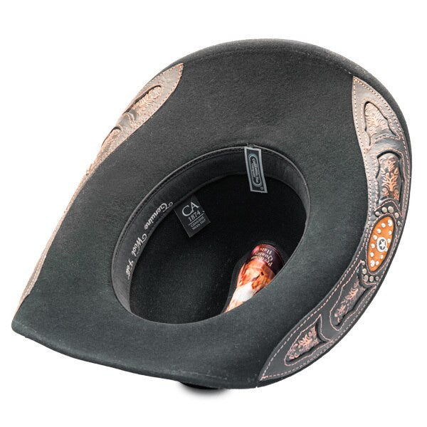 Stampede Hats | Lone Star Black Felt Western Hat with Brown Embossed ...