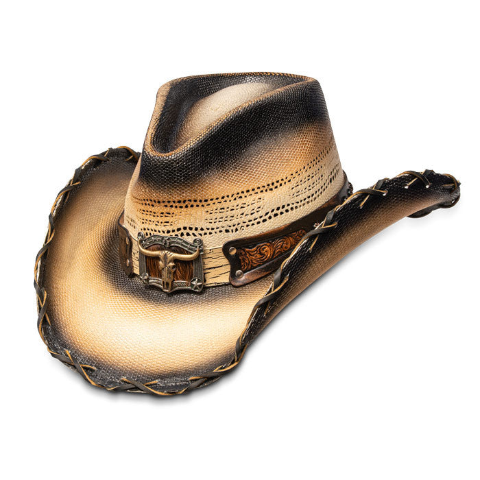 Stampede Hats | Tea Stained Long Horn Cowboy Hat | Hats Unlimited